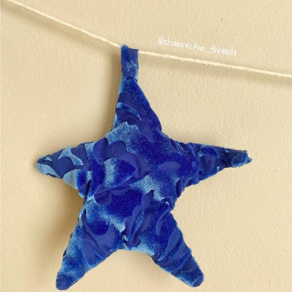 Wall Decor | Royal Blue Velvet Paisley Puff Star Garland | Poshmark
